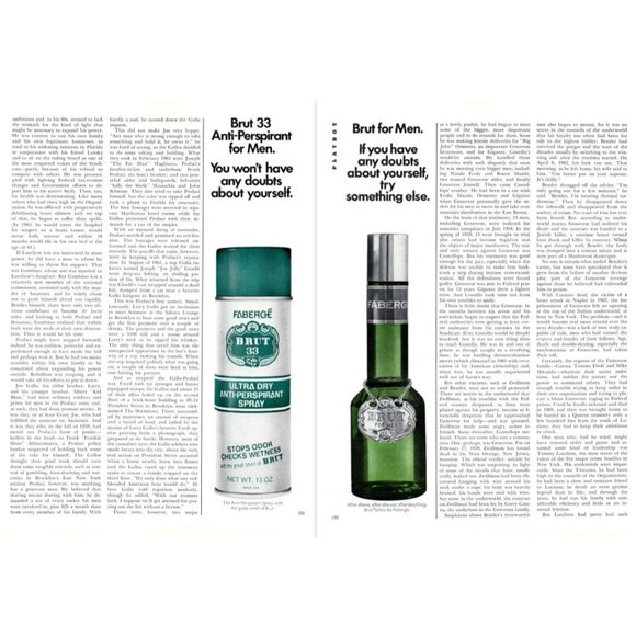 Brut | Art | 972 Brut Faberge 2 Page Vintage Print Ads After Shave ...